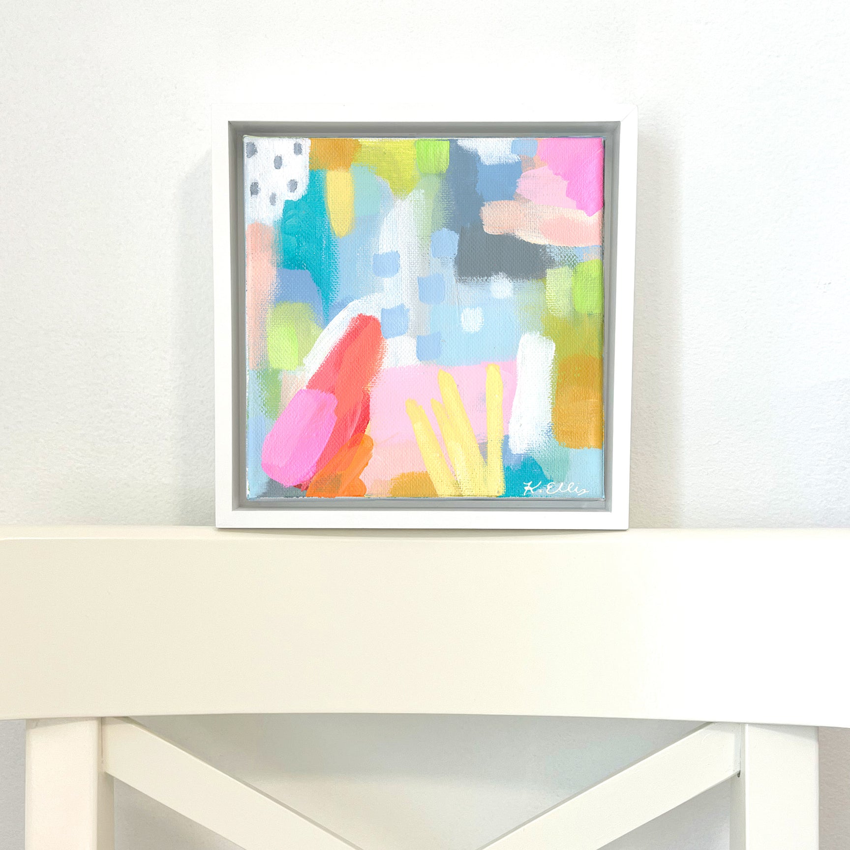 6 x 6 inch | Courage | Original Abstract Painting in Frame – Katy Ellis ...